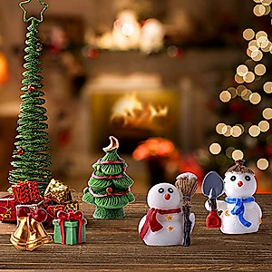 Zealor Christmas Miniature Ornaments Kit for Snowy Winter Fairy Garden Dollhouse Decoration