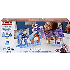 Disney Frozen Toddler Toys Little People Snowflake Village Playset With Anna Elsa & Olaf Figures For Ages 18+ Months