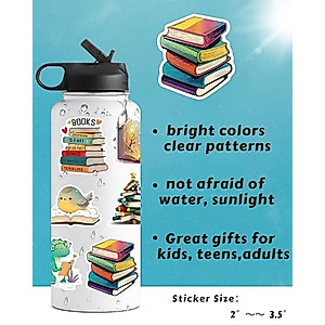 100 Pcs Book Stickers for Kids Teens, Bookish Reading Stickers for Students Teachers, Girls Boys Book Lovers Gifts Accessories, Cute Bookish Decorations for Kindle Water Bottles Laptop