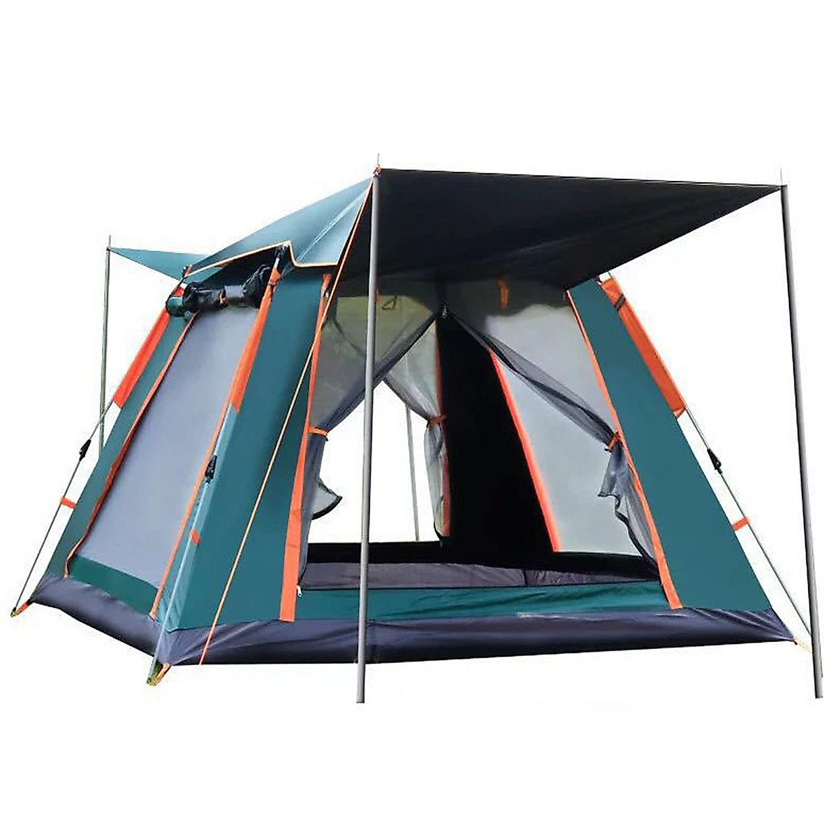 2/3/4 Person Pop Up Tent with Carry Bag, Waterproof Windproof Family Camping Tent with 2 Door & 2 Mesh Window,Setup in 60 Seconds,Instant Tent for Hiking & Travel,Upgraded Ventilation (Green,L)