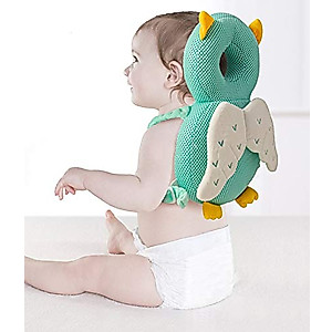 Baby Head Protector, Toddlers Head Safety Pad Cushion, Adjustable Toddlers Head Safety Pad Cushion Backpack, Baby Back Protection for Crawling & Walking, for Age 4-24Months (Gray-Elephant)