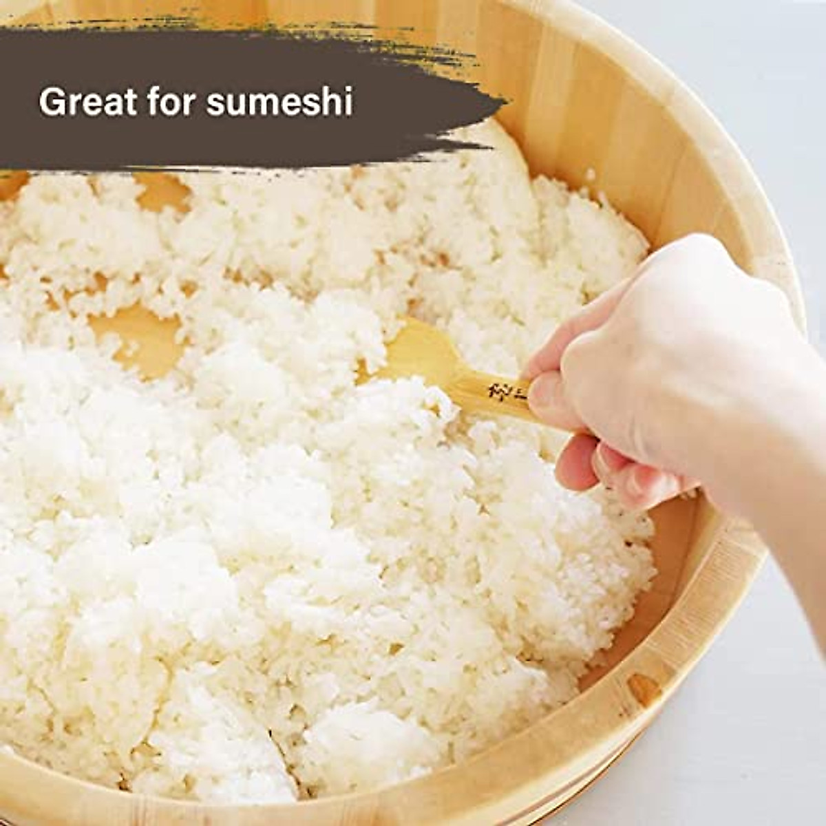 TIKUSAN Wooden Hangiri Sushi Rice Mixing Tub Copper Band Made in Japan Made of Sawara Cypress Sushi Rice Bowl Sushi Oke (10.6" (27cm))