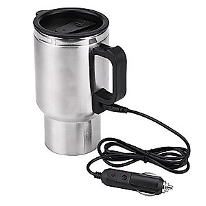 Electric Water Kettle, 12V 450ml Electric Incar Stainless Steel Travel Heating Cup Coffee Tea Car Cup Mug