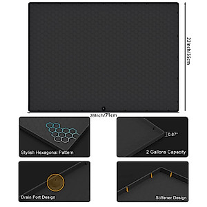 Under Sink Mat, 28" x 22" Under Sink Mats for Kitchen Waterproof, Flexible Silicone Under Kitchen Sink Liner Mat, Multipurpose Under Sink Drip Tray for Kitchen Bathroom Cabinet