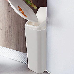 Ucake 3.5 Gallon Plastic Trash Can with Swing Top, Swing Lid Waste Bin