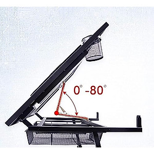 XiVue Drafting Table with Storage, Height Adjustable Tiltable Art Desk, Glass Panel Drawing Desk, for Work Study Painting Craft Table