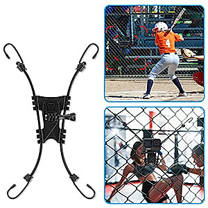 SOUCOR Net/Fence Mount Camera Backstop Compatible with GoPro Action Cameras and One X2,Smart Phones,Mevo Start, and Other Action Cameras for Softball, Tennis,Baseball, and Football Games Recording