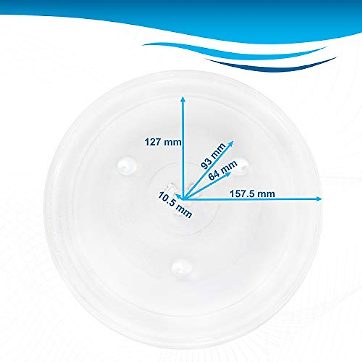 HQRP 12-3/8 inch Glass Turntable Tray compatible with Hamilton Beach P100N30 P100N30AL P100N30ALS3B HBP100N30ALS3 GA1000AP30P3 EM031MZC-X1 Microwave Oven Cooking Plate 315mm