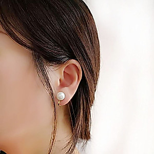 Yoursfs 10mm Faux Pearl Clip on Earrings for Women 18K Yellow Gold Plated Small Pearl Clip Earring Wedding Jewelry