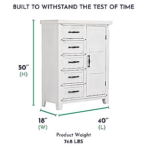 Evolur Andorra Chifferobe, Weathered White