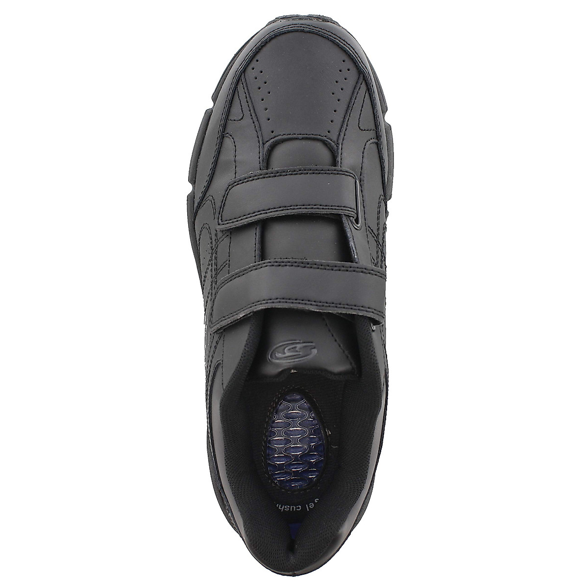 Dr.Scholls Men's Omega Light Weight Dual Strap Closure Sneaker Wide Width, Black, 12 Wide