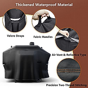 QuliMetal Grill Cover for Camp Chef 24 Pellet Grills, Model DLX 24, SmokePro 24, PG24, PG24LS, PG24S, PG24SE, PG24LTD, PG24XT, SG24, SmokePro DLX, Woodwind 24 Pellet Grills, Full Length Anti-UV 600D