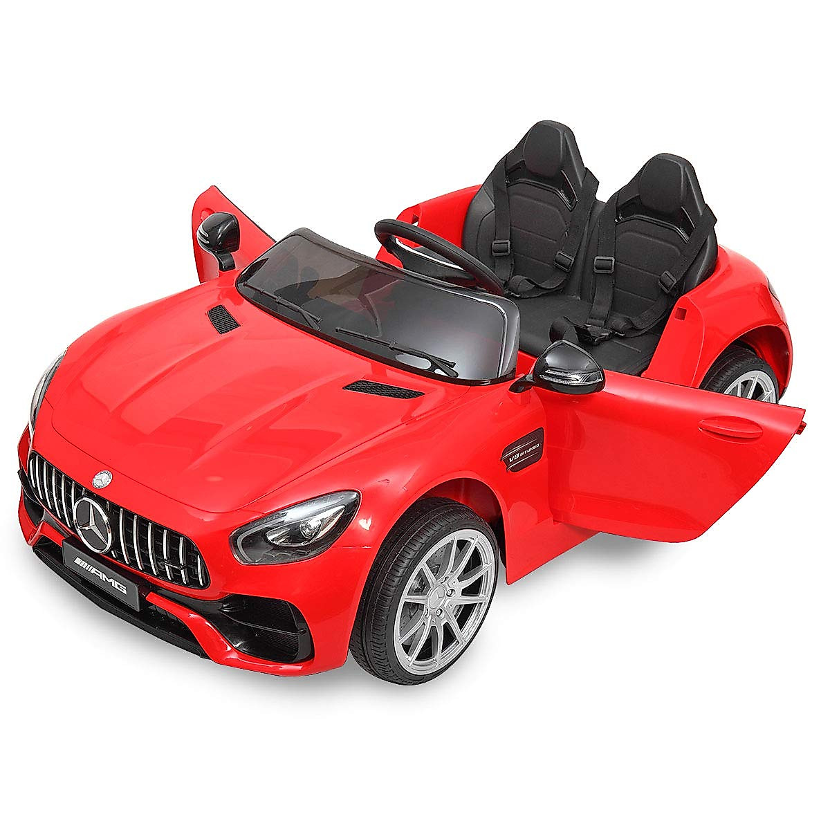 TOBBI 12V Kids Ride On Car Mercedes Benz Licensed Kids Electric Car with Remote Control, MP3, Radio, 3 Speeds for Boys Girls Red