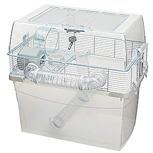 Duna Space Gerbil & Hamster Cage, Extra-Deep 11.5-Inch Base Promotes Instinctual Burrowing While Containing Litter & Debris, Includes ALL Accessories and Play Tunnels, 22.6L x 18.7W x 21.5 Inches