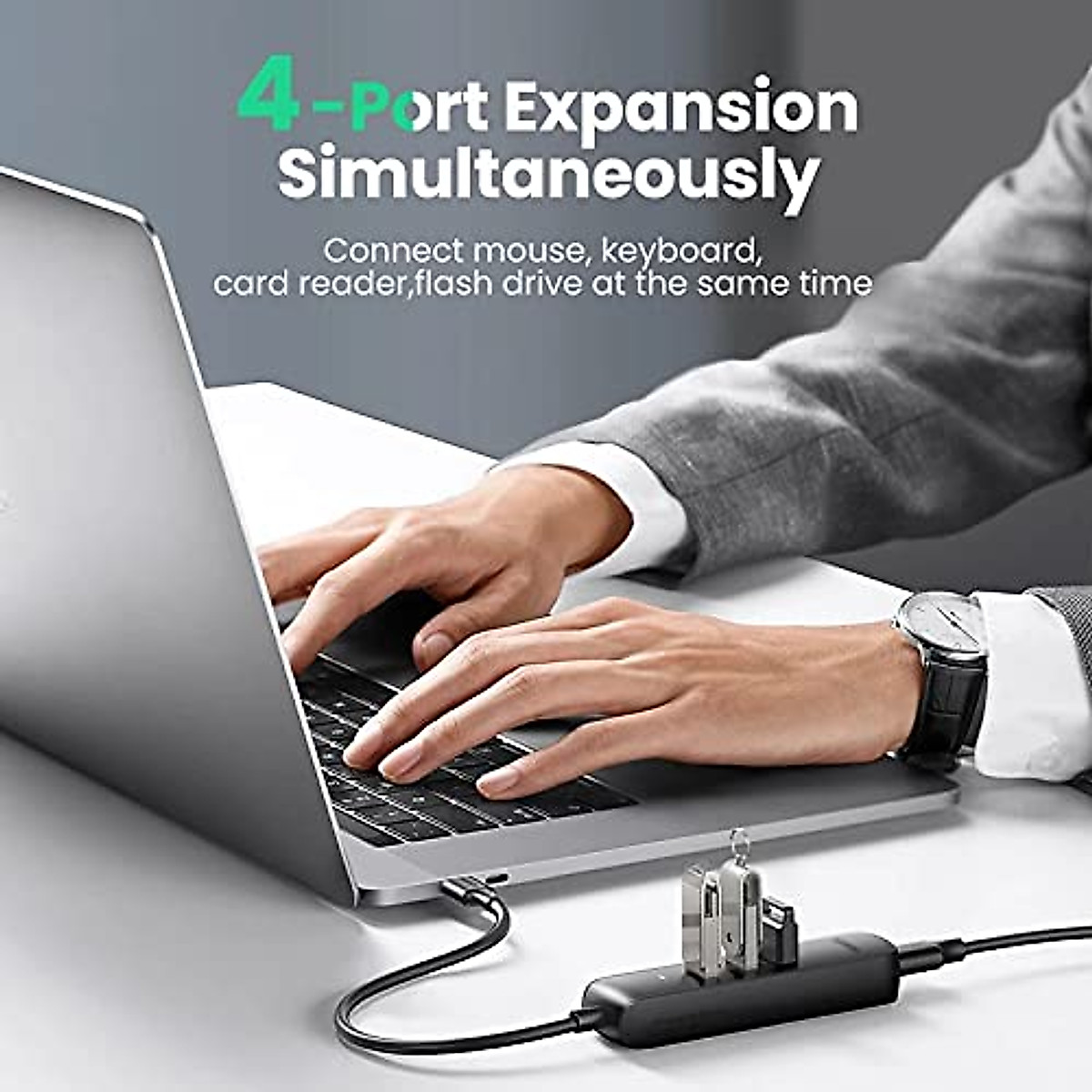 SHYPT USB HUB 3.0 Mini 4 Port USB 3.0 Splitter Micro USB Hub AdapterFour-in-one Docking Station Laptop
