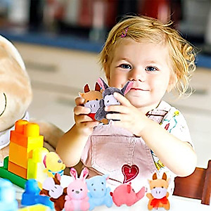 Skylety 50 Pieces Mini Stuffed Animals Safari Plush Animal Toys Cute Tiny Plush Keychain Animals Decoration for Christmas Tree Stocking Stuffing Xmas Party Favors (Cartoon Animals)