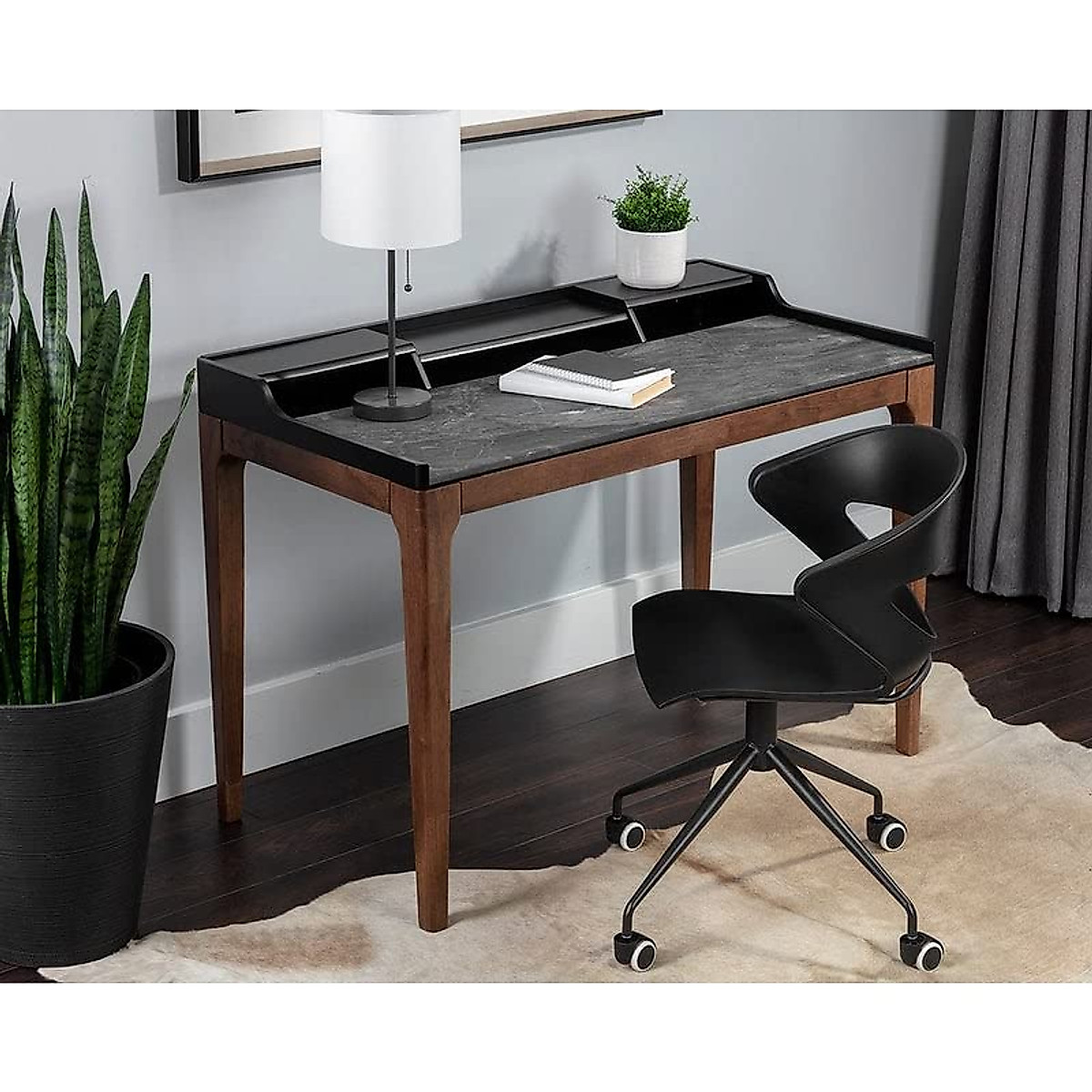 Sunpan Brant Office Chair Black Seat with Black Base