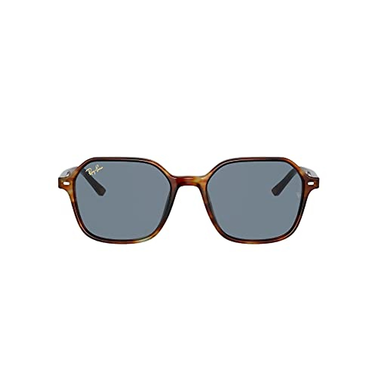 Ray-Ban RB2194 John Square Sunglasses, Striped Havana/Blue, 53 mm