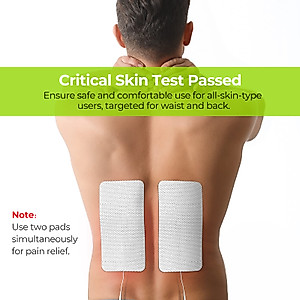 AUVON Extra Large Tens Unit Replacement Pads 4'' x 8" (2 Pcs), Premium Reusable Electrodes Latex-Free Tens Patches with Self-Stick Performance for Waist and Lower Back Pain Relief (Non-Irritating)