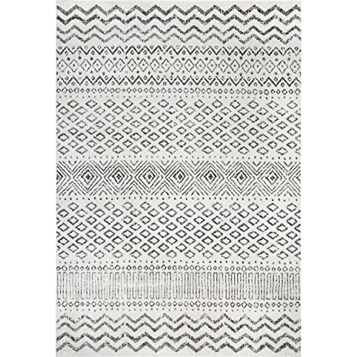 nuLOOM Kenzie Geometric Diamond Area Rug, 4' x 6', Off-white