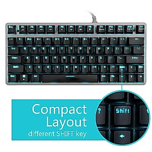VELOCIFIRE Tenkeyless Mechanical Keyboard Mini, 78-Key Compact Ergonomic, Outemu Brown Switches Backlit and Double-Shot ABS Keycaps for Copywriter, Typist and Programmer