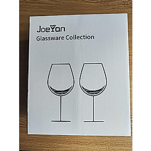 Joeyan Handmade Blue Crackle Wine Glasses,Large Crystal Burgundy Wine Glass Cup with Stem,Red White Wine Goblet Tumbler,Aesthetics Glassware Collection,Set of 2,21 oz