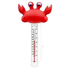 XY-WQ Floating Pool Thermometer, Large Size Easy Read for Water Temperature with String - Swimming Pools, Spas, Hot Tubs, Ponds (Crab)