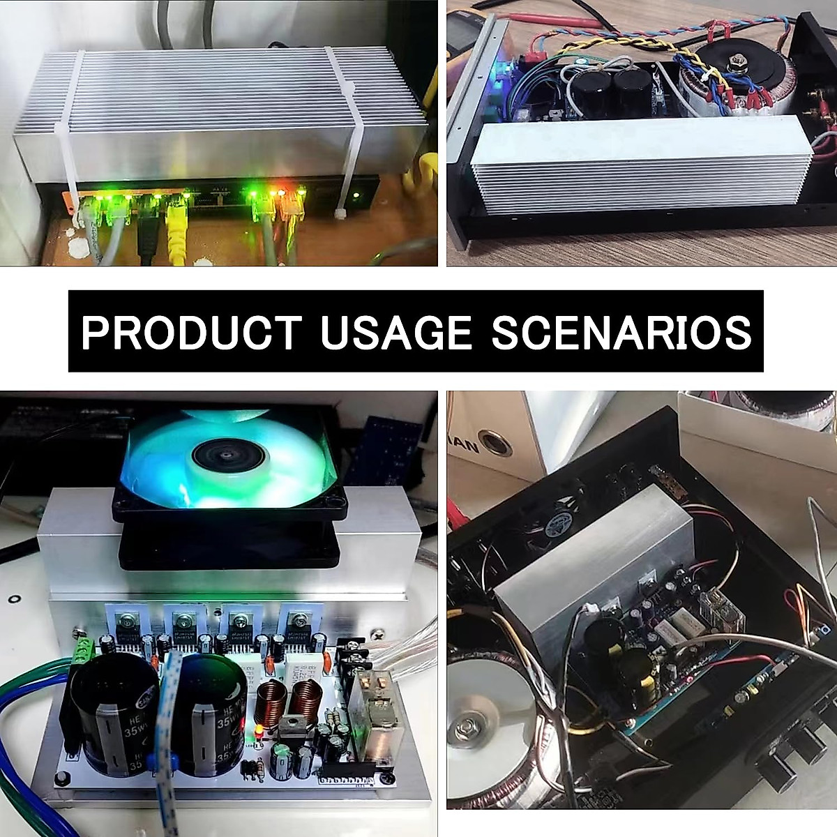 Awxlumv Large Aluminum Heat Sink 2.71"x2.71"x1.41"/ 69x69x36mm Heatsink High Power Cooling Plate 27 Fin Radiator GPU Cooler IC Module PC Computer Led PCB Charger Electronics Amplifier