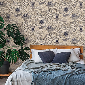 RoomMates RMK12436RL Blue Harry Potter Marauder's Map Peel and Stick Wallpaper