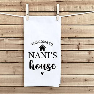 PXTIDY Nani Gift Grandma Kitchen Towel Welcome to Nani’s House Grandmother Gifts from Grandkids (Welcome to NANI'S House)