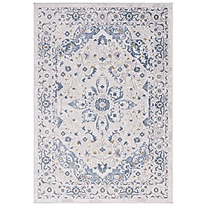 Safavieh Palma Collection 9' x 12' Beige/Light Blue PAM354A Oriental Floral Medallion Non-Shedding Area Rug