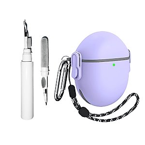 CASEVERSE Case for Google Pixel Buds Pro with Snap Switch Security Clip, with Cleaning Pen Protective Purple Pixel Buds Pro Case with Carabiner & Lanyard