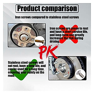 JOYCOURT 4-Pack Screw For Rotor Brake Disc Retaining, Retaining Hardware Bolts Screw Kit, Compatible With Honda, Acura, Hyundai and Kia Models, Stainless Steel Brake Disc Rotor for Front and Rear