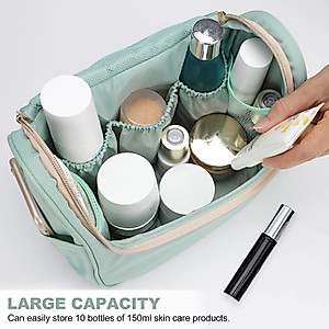 CCidea Cosmetic Bag Makeup Bag for Women Hand-PortableTravel Large Toiletry Bag Organizer (Green)