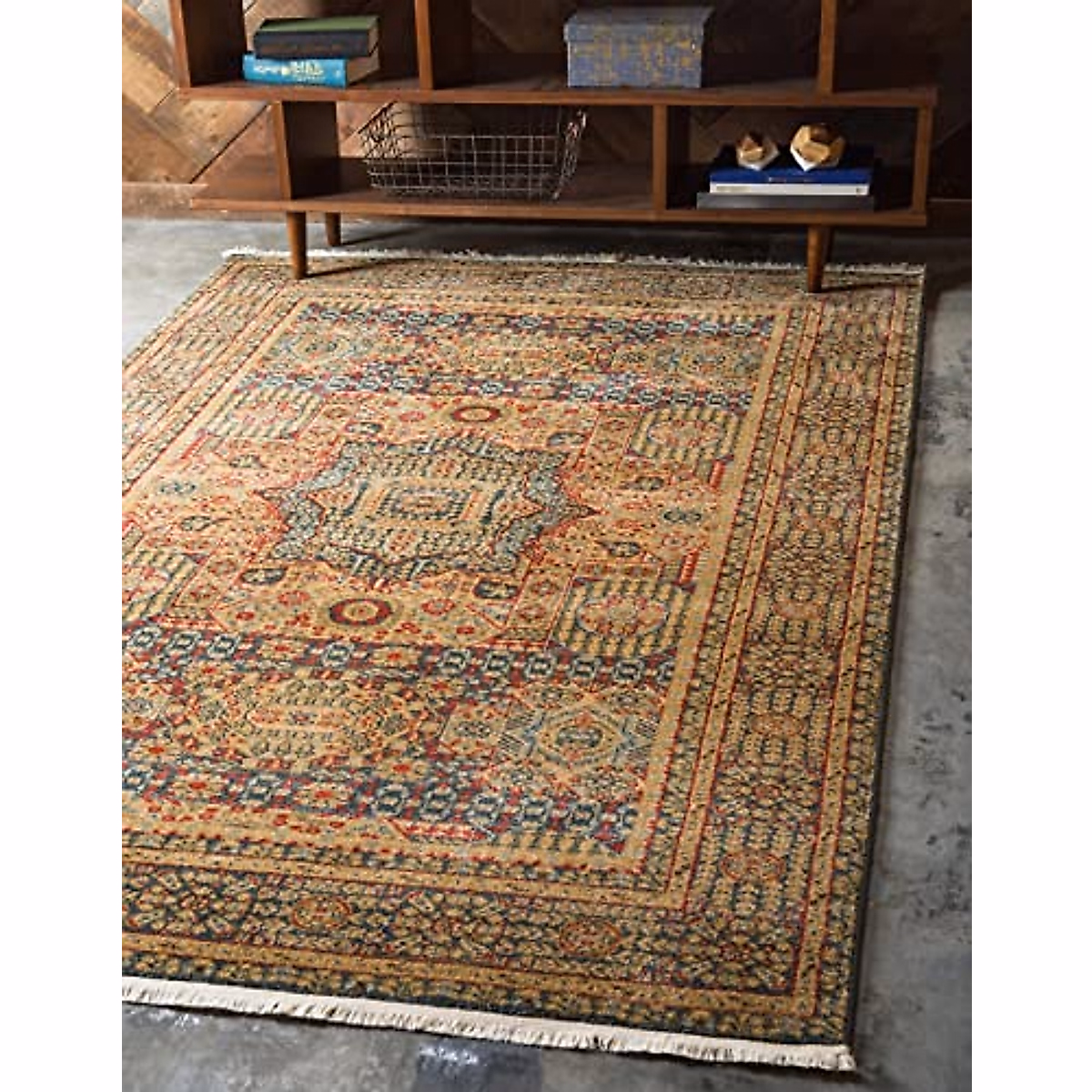 Unique Loom Palace Collection Area Rug (10' x 13' 1" Rectangle, Blue/Red)