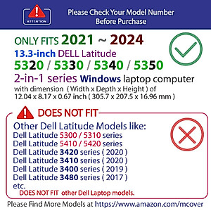 mCover Case ONLY Compatible for 2021～2024 13.3" Dell Latitude 5320 5330 5340 5350 2-in-1 Windows Laptop Notebook Computer (NOT Fitting Any Other Dell Models) - Pink