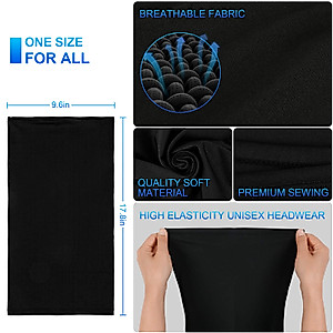 COOLZU 4 Pack Neck Gaiter Face Mask : Balaclava Mask & Bandana Headband for Men Women (Blue&black&gray&dark Blue)