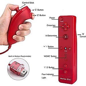 TechKen Wii Controller, Set of 2 Wii Remote with Nunchuck