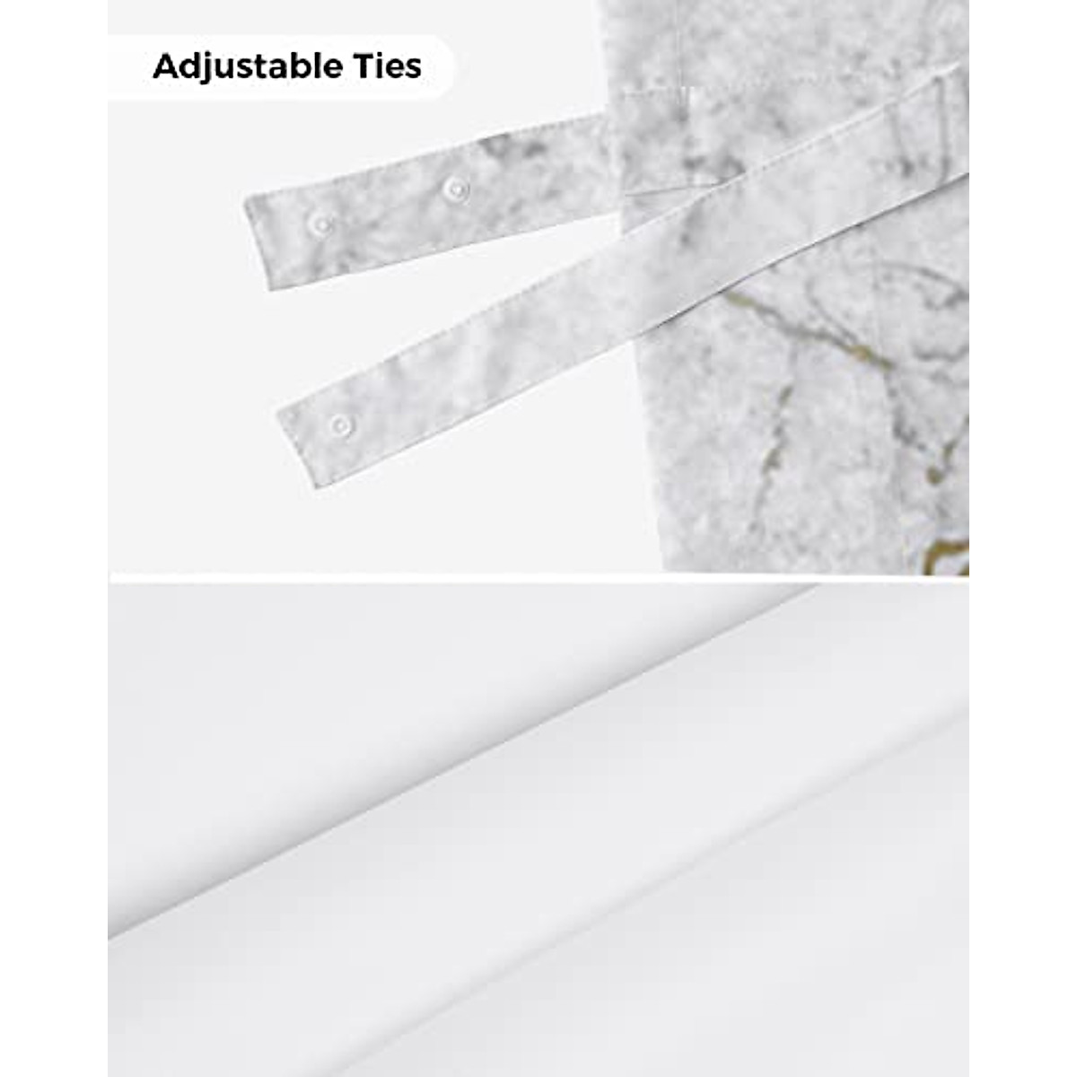 Tie Up Curtain Valance for Kitchen,White Marble Gold Stripes Window Valances Adjustable Tie-up Shade Valance,Modern Abstract Geometric Rod Pocket Short Curtains Window Treatment for Bathroom 60x18in