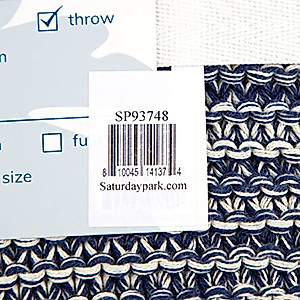 Saturday Park Navy Blue Knitted Throw Blanket - Soft Couch, Bed Blanket - 100% Cotton - Warm and Cozy - Oeko-TEX Certified