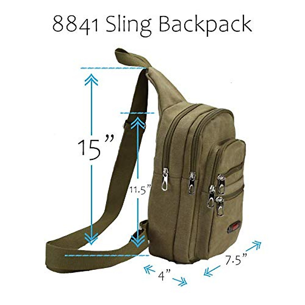 Canvas Sling Shoulder Backpack (Khaki)
