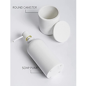 Jo Lavie Matte Black Bathroom Accessory Set 4 Pcs & Rectangle Vanity Tray, Bathroom Organizer Soap Dispenser Apothecary Jar Toothbrush Holder Toothbrush Cup Bathtub Tray Bathroom Organizer