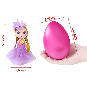 Easter Eggs Basket Stuffers with Fashion Beauty Doll, 6 PCS Jumbo Surprise Eggs for Girls Toddler Kids Gift Easter Basket Stuffers Fillers