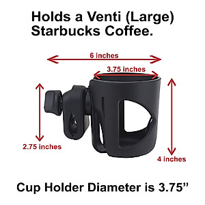 Cup Holder for All UppaBaby Strollers - Fits Every Vista, Curz, and Minu Model - Attaches in Seconds - Folds with Stroller - 3.75” Diameter Fits Most Cups and Bottles - Uppa Baby Accessories Now
