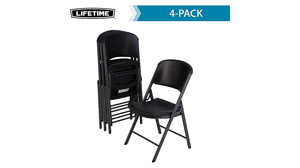 Durable Lifetime Folding Chair in Black - Model#80887U