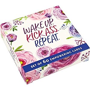 Wake Up Kick Ass Repeat Motivational Card Deck (60 Different Cards)