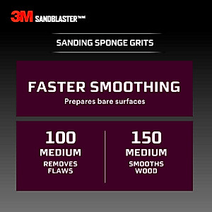 3M SandBlaster Dual Angle Sanding Sponge Gold, 4.5 in. x 2.5 in. x 1 in., 220 Grit, 3/Pack