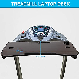 Treadmill Desk Attachment,Treadmill Laptop Desk,36 inches Ergonomic Platform, Big Treadmill Tray for Notebook/Laptop, Workstations for Treadmill Handlebars with Tablet Holder,Cup Holder