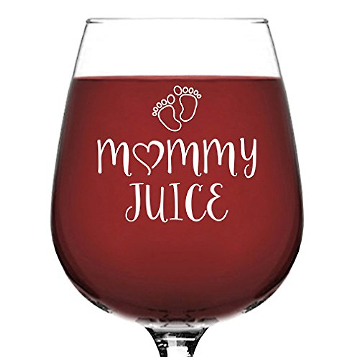 Mommy Juice Funny Wine Glass - Wine Gifts for Women, New Mom, Daughter - Best Wife Gifts from Him, Husband, Kids - Fun Novelty Gag Birthday Present Idea - Mom Wine Glass for Mother, Friends, Her