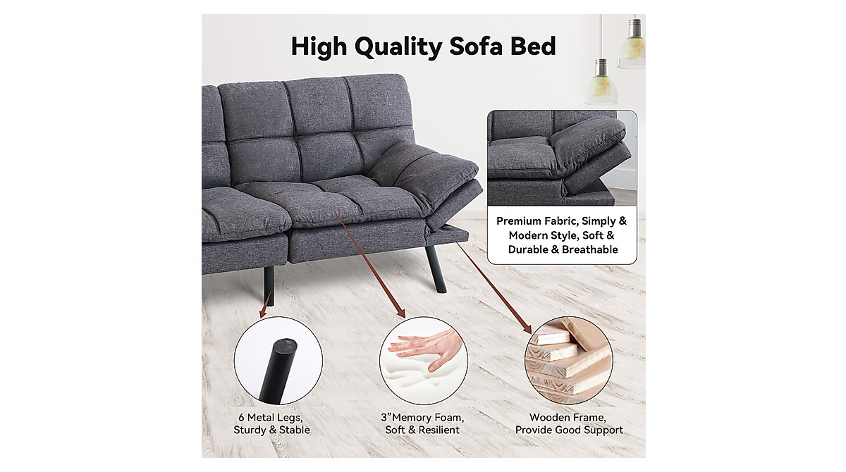 Hcore Sofa 267-2 Sofabed Grey | Convertible & Space-Saving Design